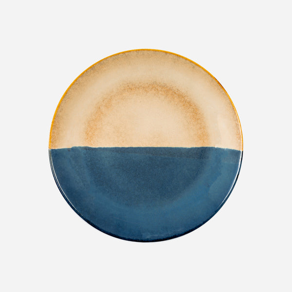 Azure Half And Half Ceramic Dinner Plates(Set Of 2) – Tibros